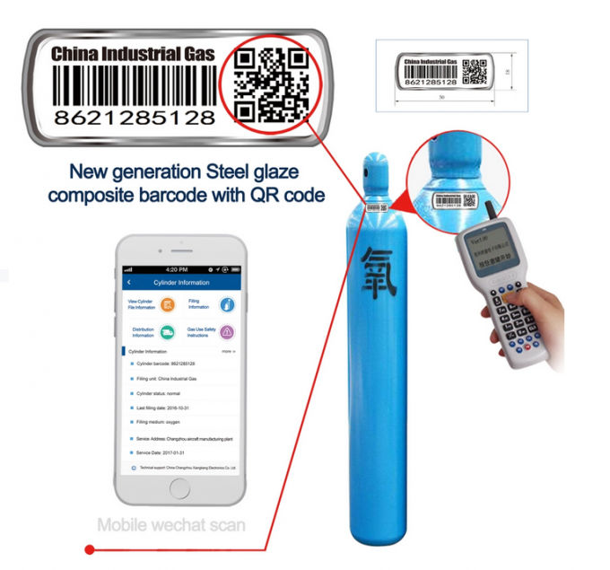 Permanent Barcode Metal Ceramic Rectangle Tag Chemical Resistance PDA ...