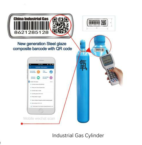 Industrial Liquid Gas Cylinder Barcode Chemical Resistance Gluing ...