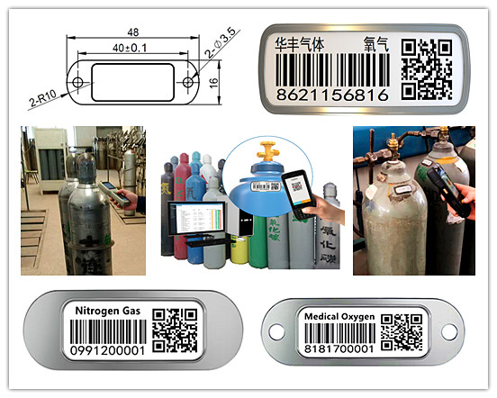 Nitrogen Gas Barcode Tag Chemical Resistance Easy Installation