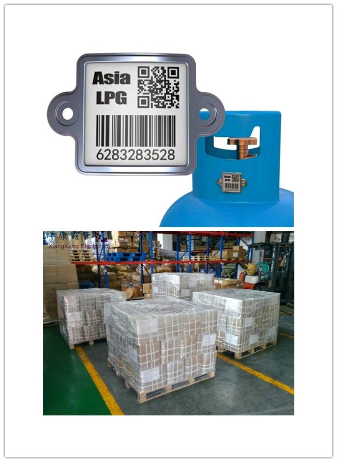 Scanning LPG Cylinder Tracking System Metal Ceramic Barcode 53 X 47mm