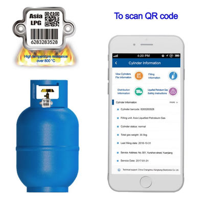 2D Codes Scanning Metal Cylinder Barcode Tags For Tracking Gas Cylinder